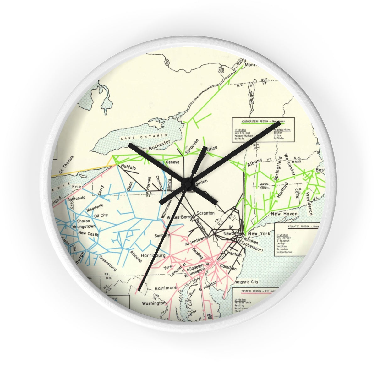 Conrail 1976 Map Clock – The Official Conrail Store